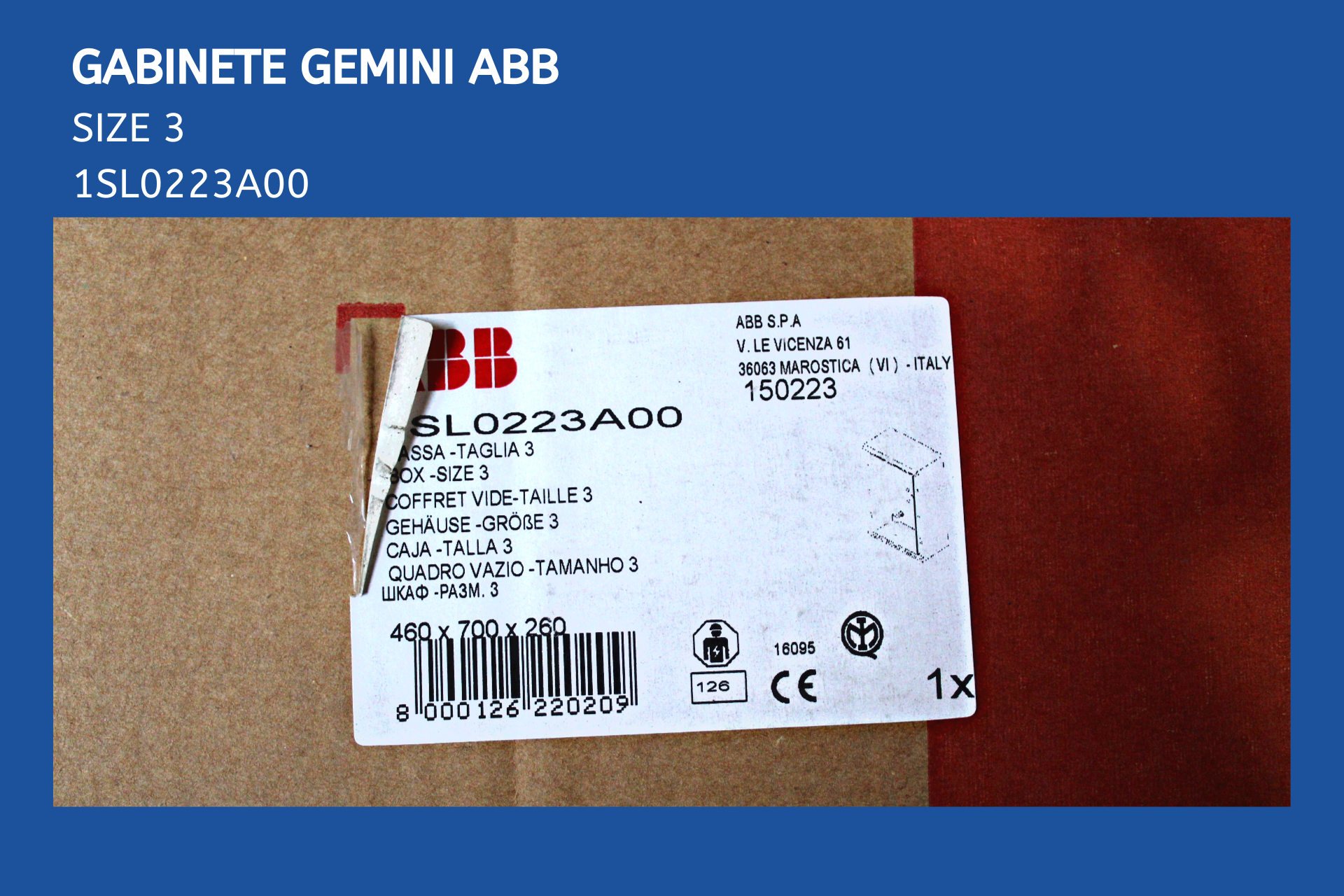 ABB: Box size 3 Gemini IP66 Insulating switchboards ABB 1SL0223A00